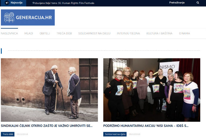 Generacija.hr promovira međugeneracijsku solidarnost i medijsku kulturu