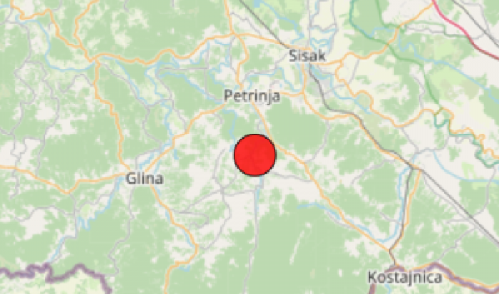 Novi potres kod Petrinje, magnitude 3,2 po Richteru