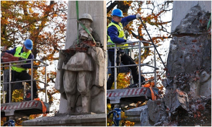 FOTO Poljska srušila četiri spomenika vojnicima Crvene armije: Sovjeti ...