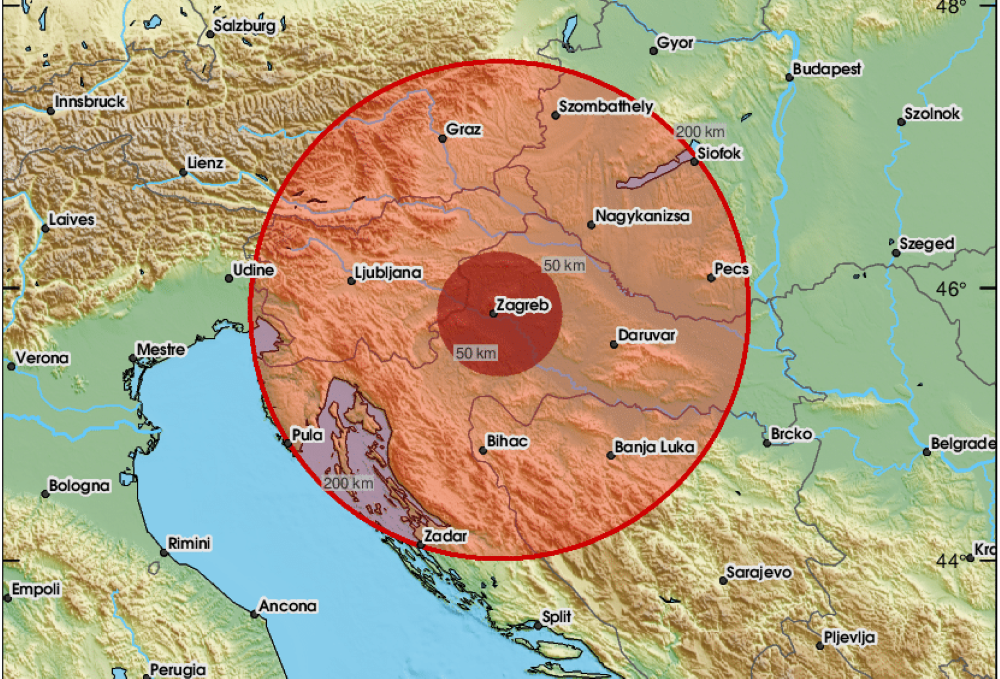 Zagreb osjetio slabiji potres: 'Tutnjava i lagano zatreslo'