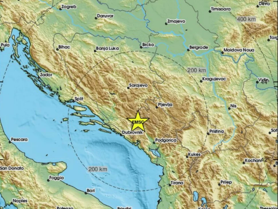 Snažan potres u susjedstvu: Oko 5,3 po Richteru, osjetio se u Dubrovniku i Splitu